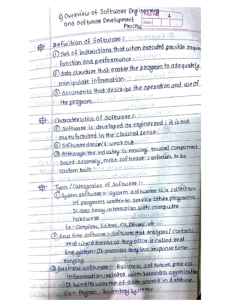 Software Engineering Notes - Unit 1 | PDF