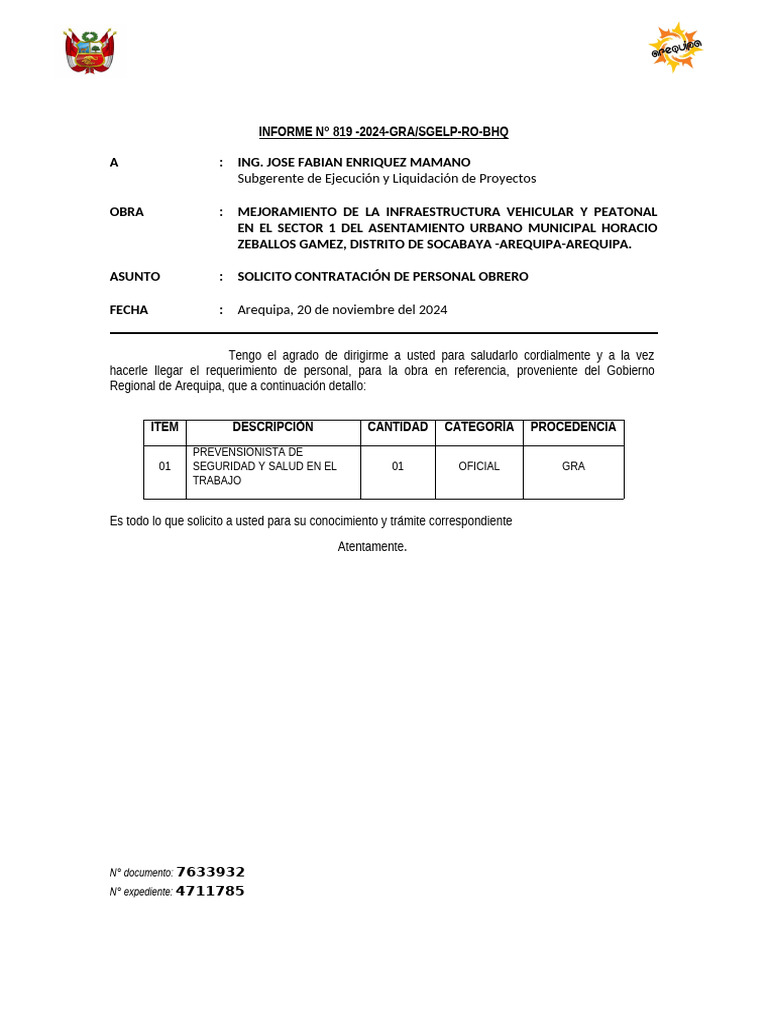 SOLICITO_PERSONAL_OBRERO NOV 2 | PDF