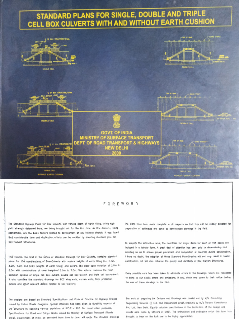 Standard Plans For Single, Double and Triple Box Culvert | PDF ...