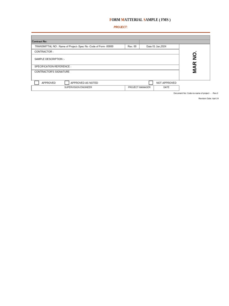 013-Sample Tag Form | PDF