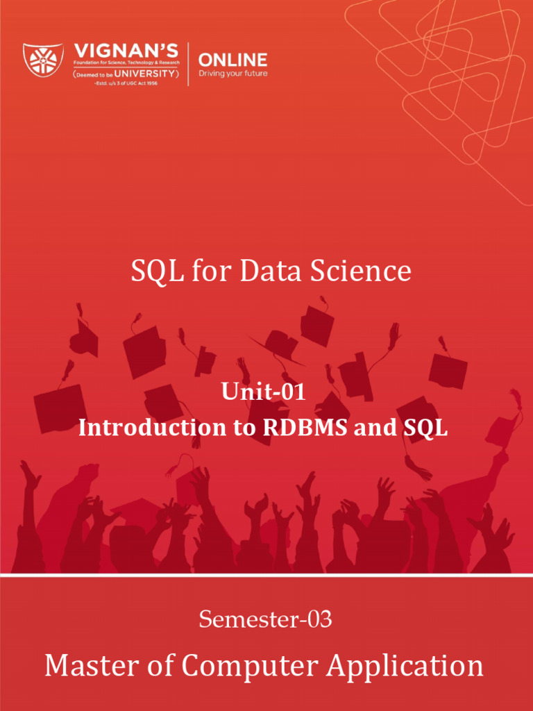 MCA S3 SQL For Data Science U1 | PDF | Relational Database | Database Index