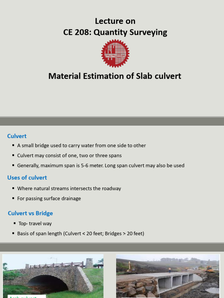 L11 CE 208 Slab Culvert-1 | PDF | Civil Engineering | Structural Engineering