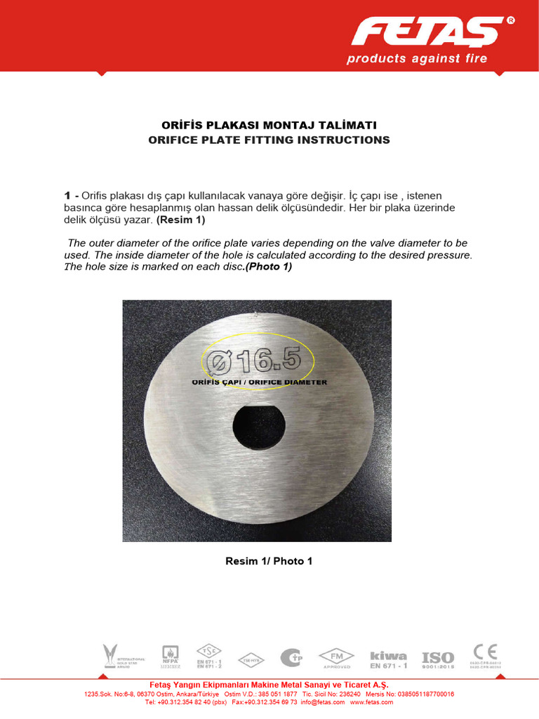 Orifis Montaji - Orifice Fitting | PDF