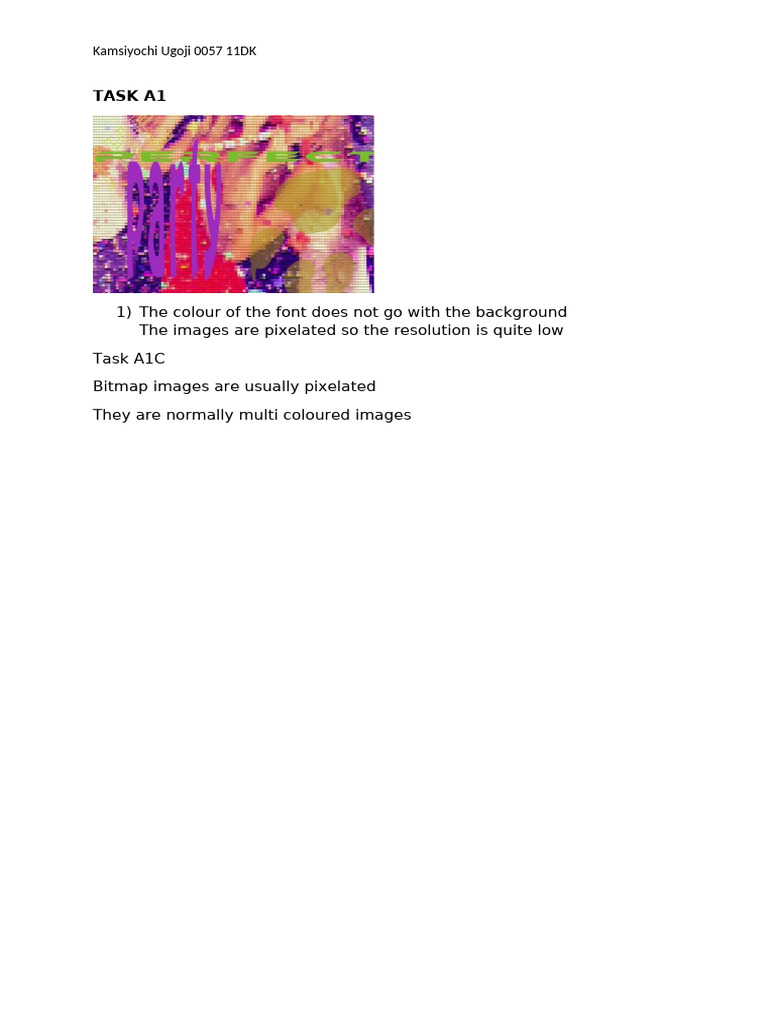 Font and Image Quality Issues in Task A1 | PDF