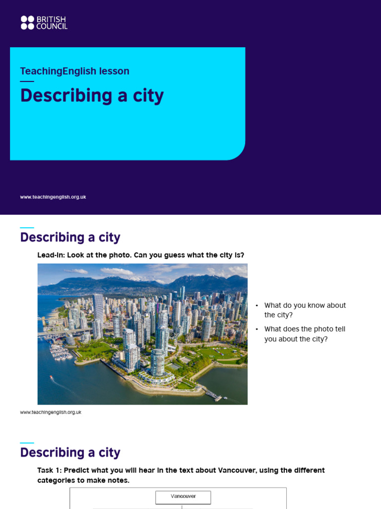 Describing A City Presentation | PDF | Vancouver | British Columbia
