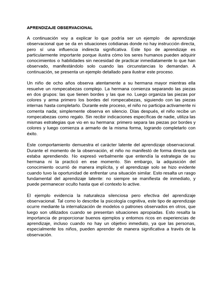 Aprendizaje Observacional | PDF