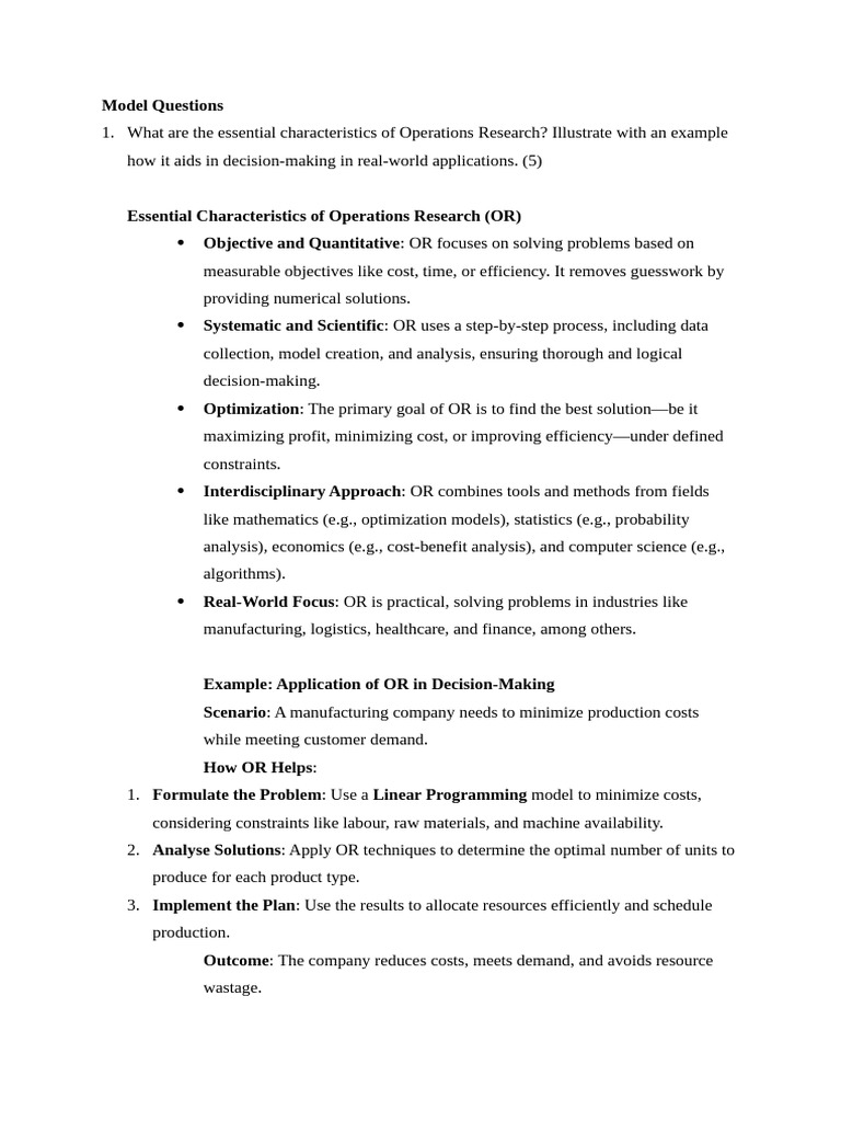 Model Questions (Theory) | PDF | Mathematical Optimization | Monte Carlo Method