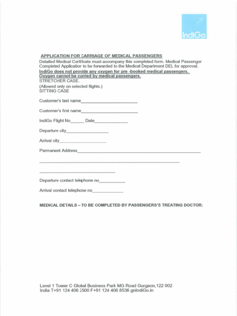 Indigo Medical Passanger | PDF