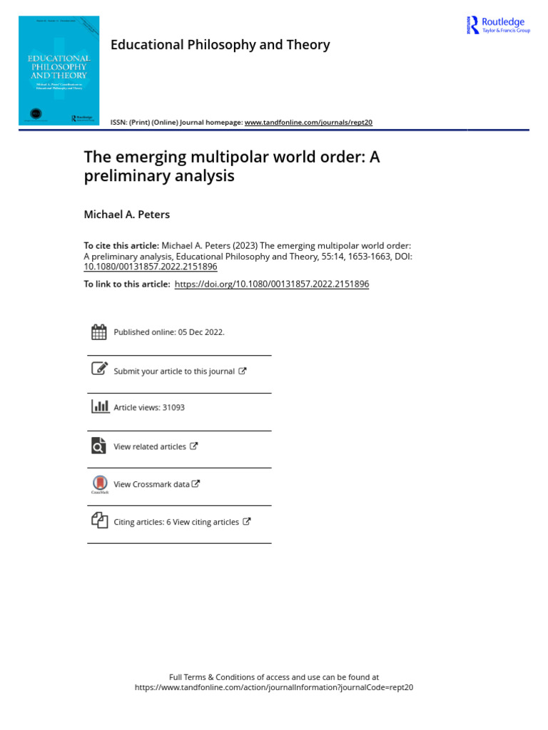 The Emerging Multipolar World Order A Preliminary Analysis | PDF | Bric ...
