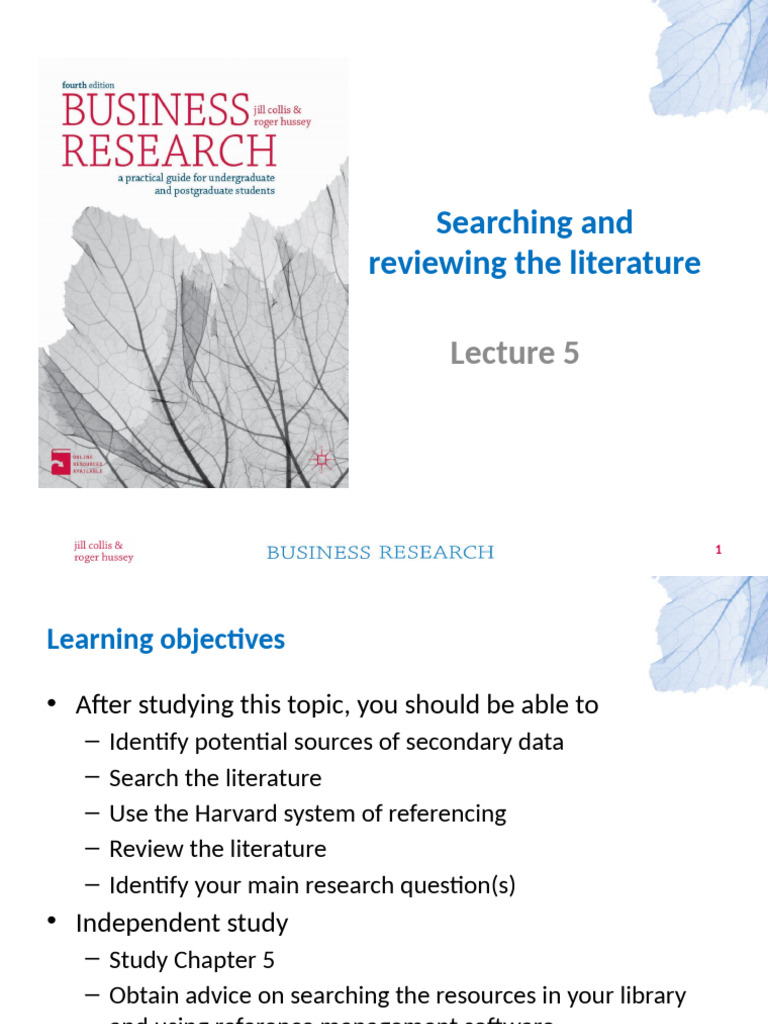 Chapt 5 Searching and Reviewing The Literature | PDF