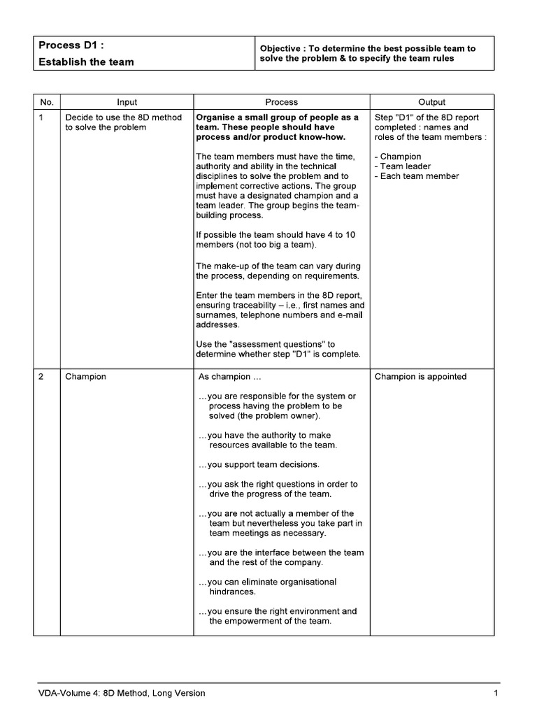 8D Method | PDF