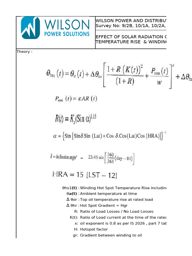 Effect of Solar Radiation Calculation | PDF | Sun | Transformer