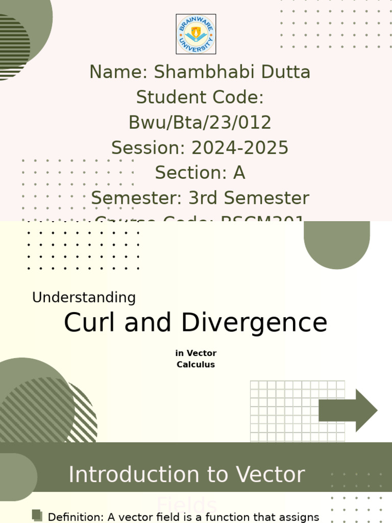 Shambhabi Dutta 12 Curl&Divergence | PDF