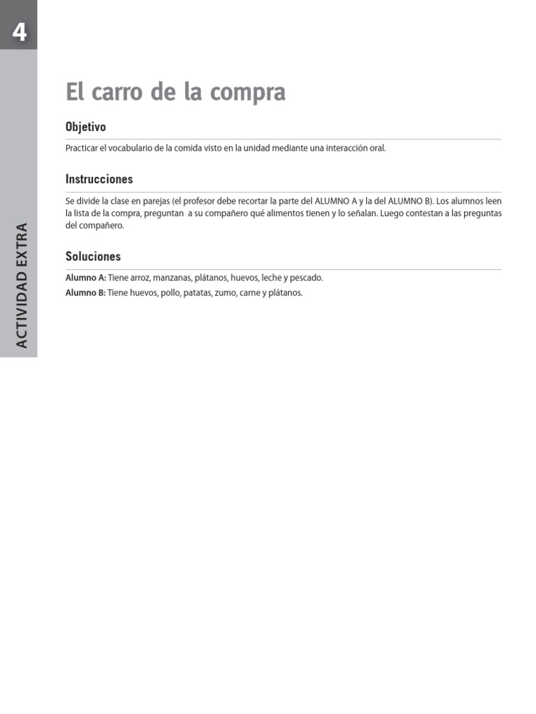 Actividades de Vocabulario de Comida | PDF | Cocina de las Americas ...