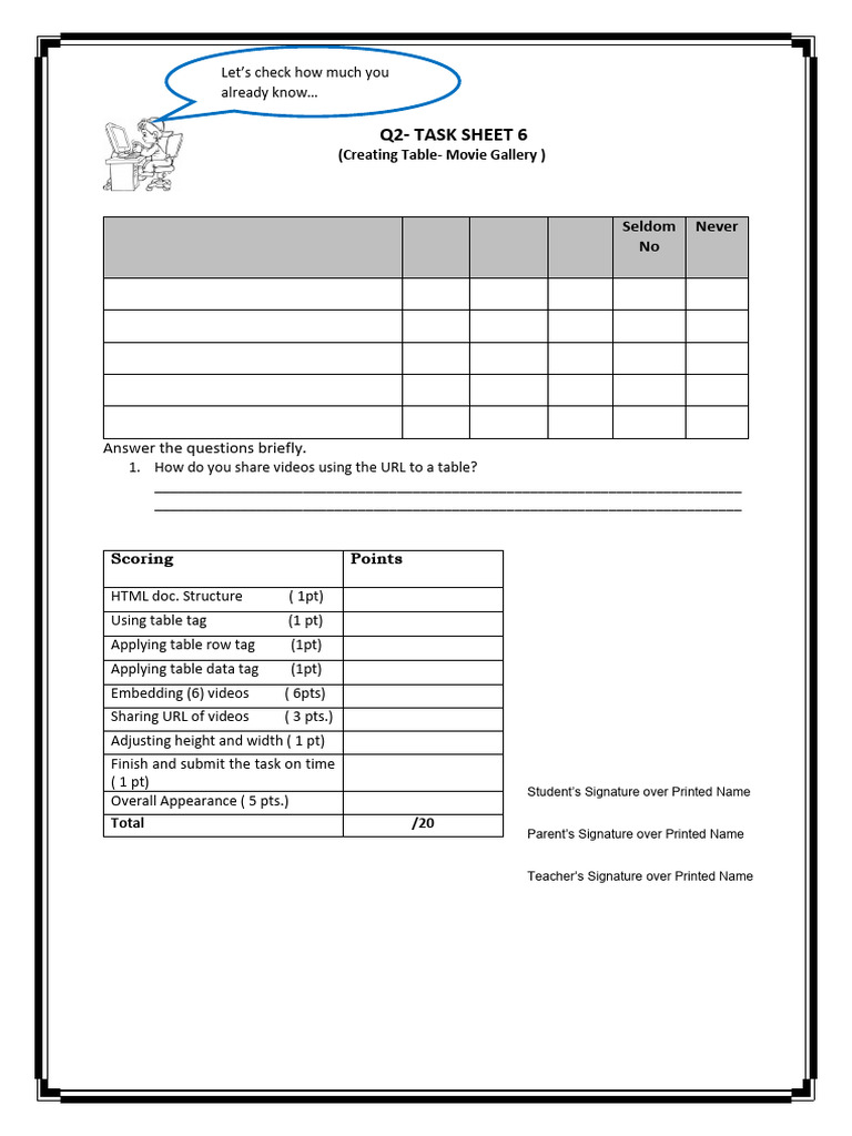 Q2 Task Sheet 6 Movie Gallery | PDF