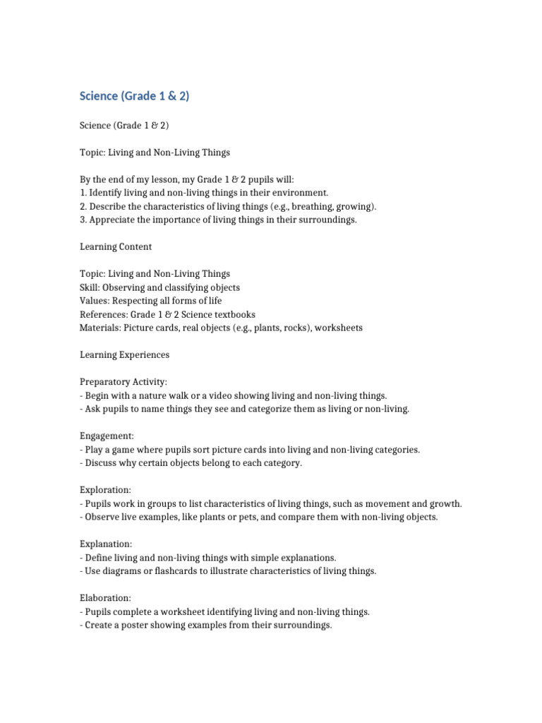 Personalized Multigrade Science Lesson Plan | PDF | Learning | Science