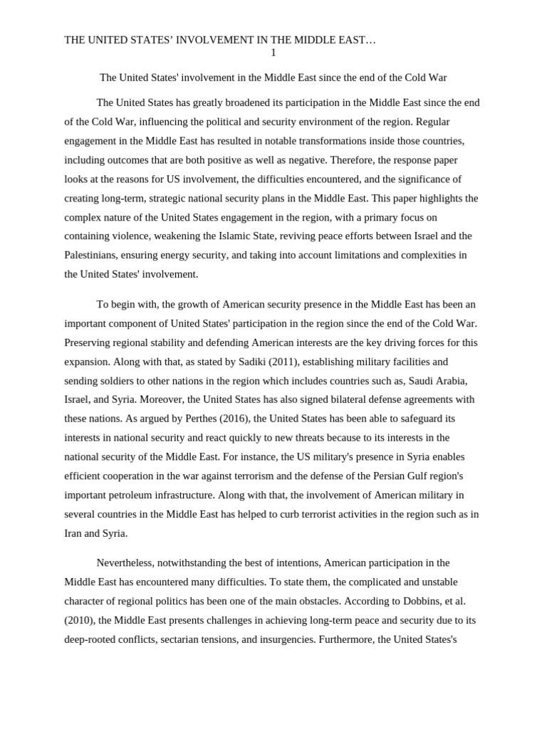 US Middle East Involvement Post-Cold War | PDF | Middle East | Cold War