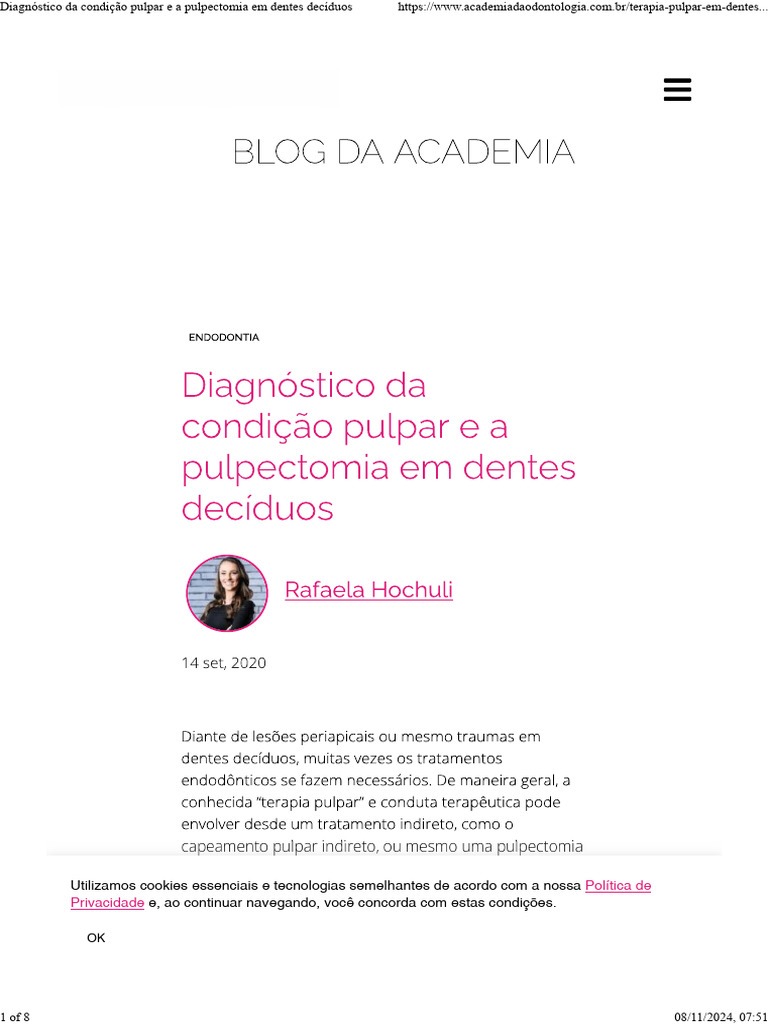 Diagnostico Da Condição Pulpar | PDF | Dente | Anatomia dental