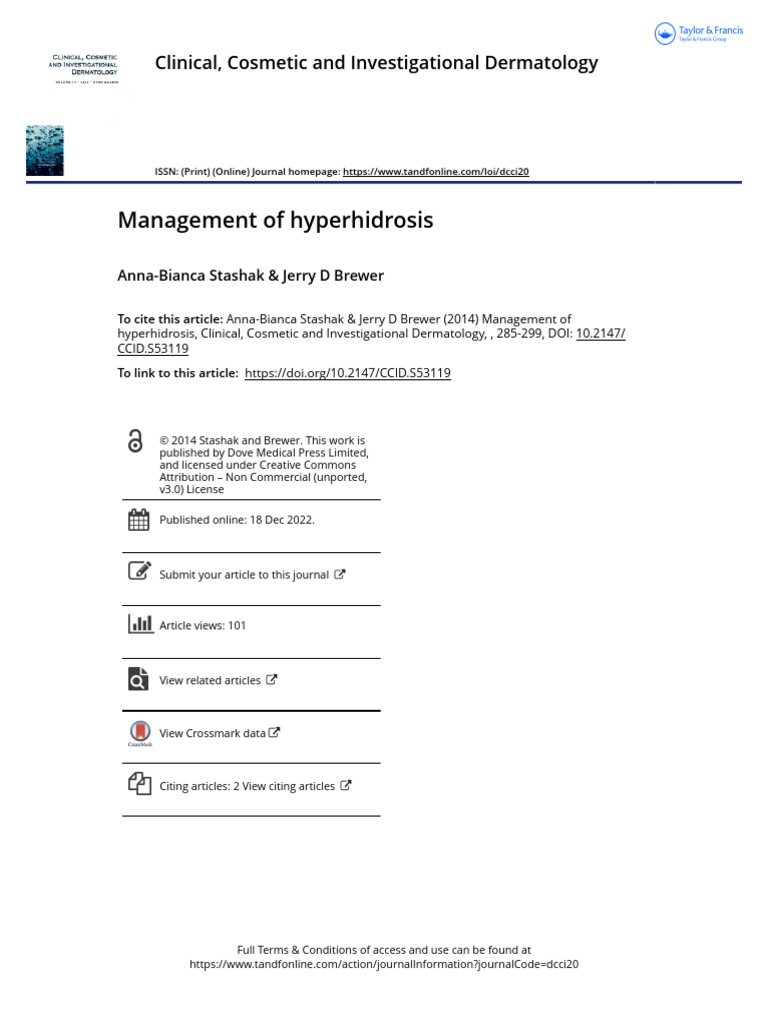 Management of hyperhidrosis | PDF | Botulinum Toxin | Surgery