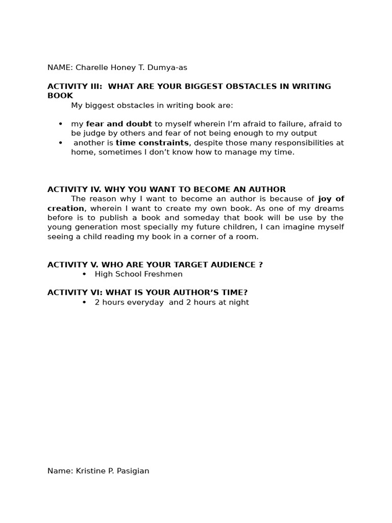 Overcoming Writing Obstacles as an Author | PDF