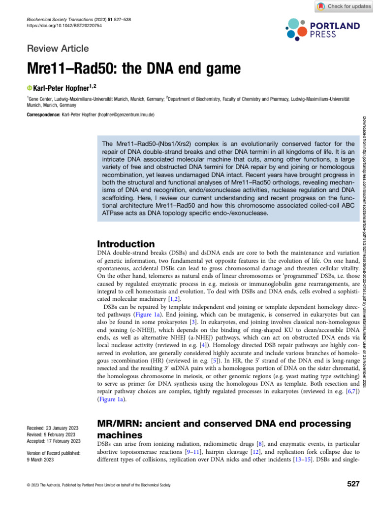 DNA end game | PDF | Dna | Dna Replication