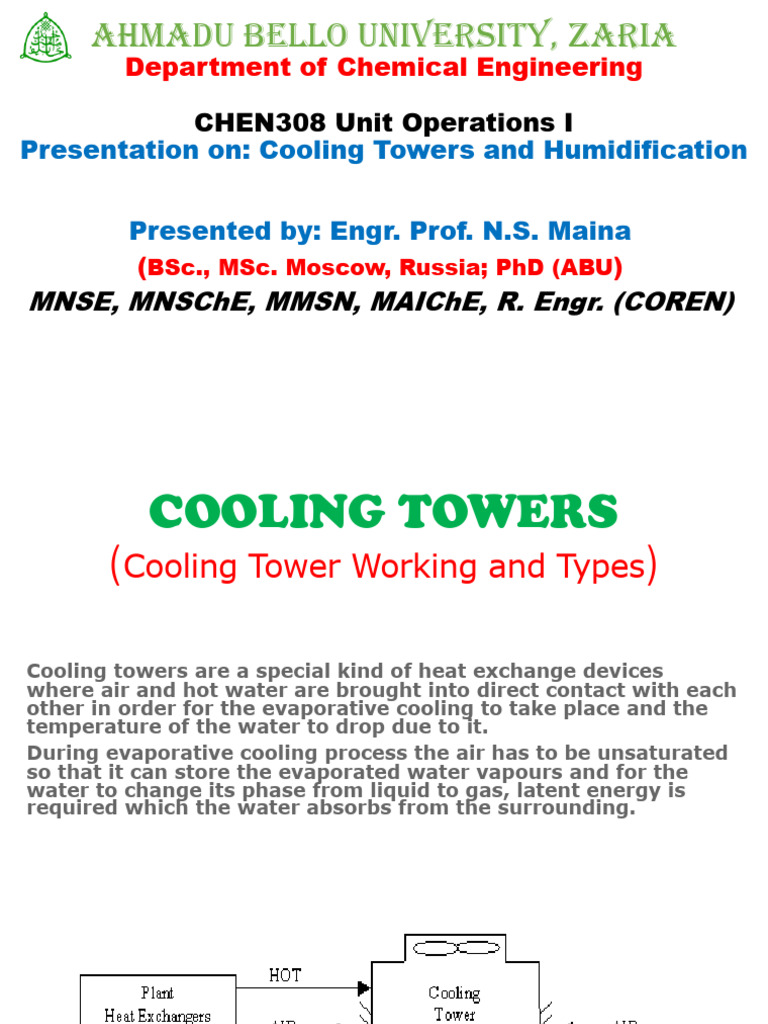 5 CHEN308 - for Students Lecture-Humidification & Cooling Towers | PDF ...