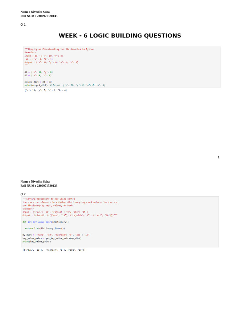 Python Week - 6-1 | PDF