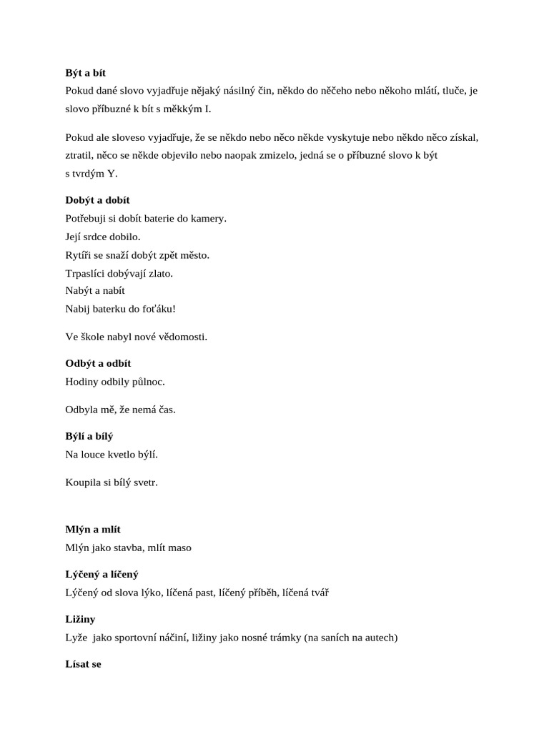 Chytáky - Vyjmenovaná Slova | PDF