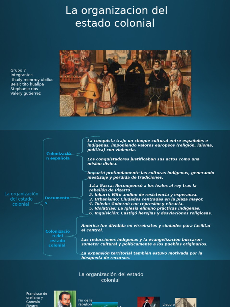 La Organizacion en El Estado Colonial, Grupo 7 | PDF | Nueva españa