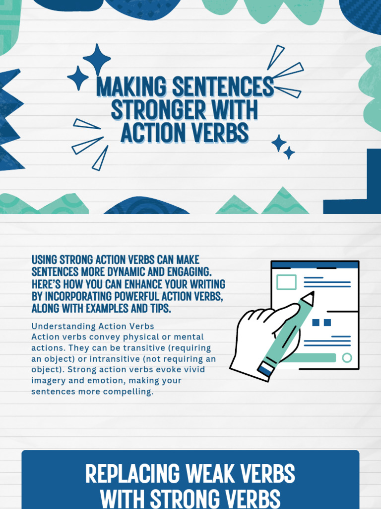 Making Sentences Stronger With Action Verbs | PDF | Verb | Language ...