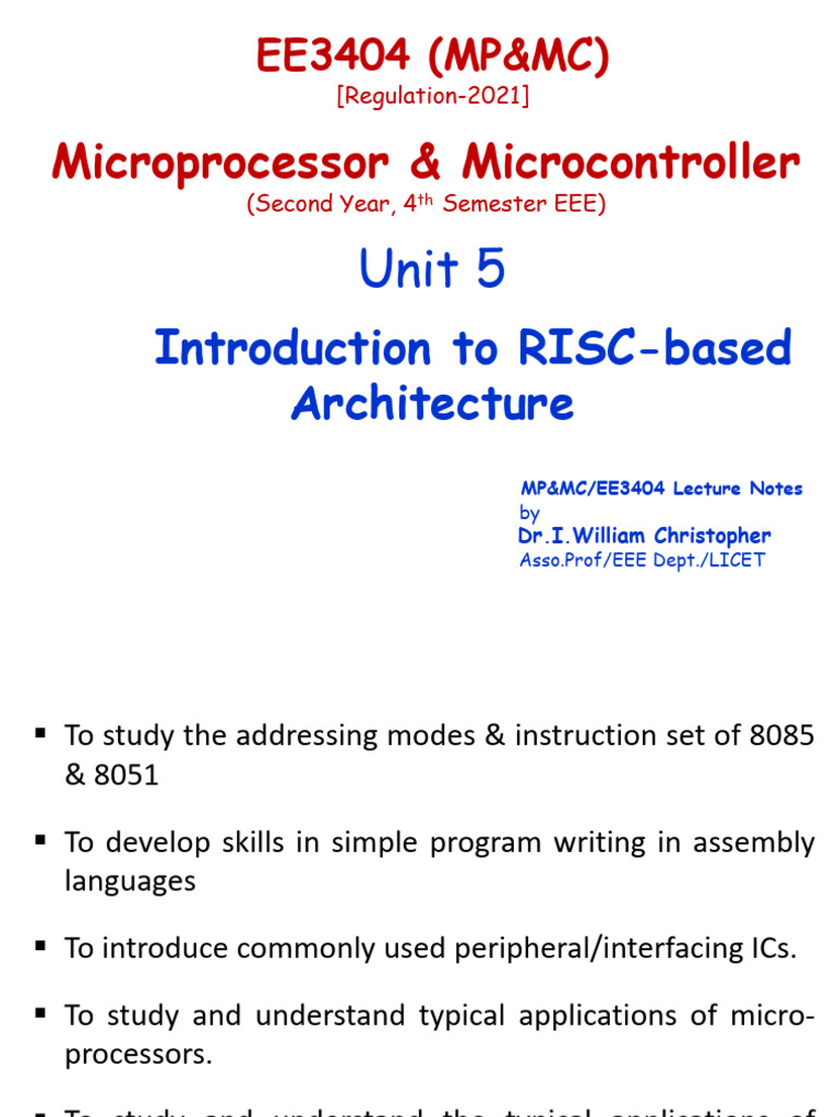 Unit5_EE3404_MPMC | PDF | Microcontroller | Computer Engineering