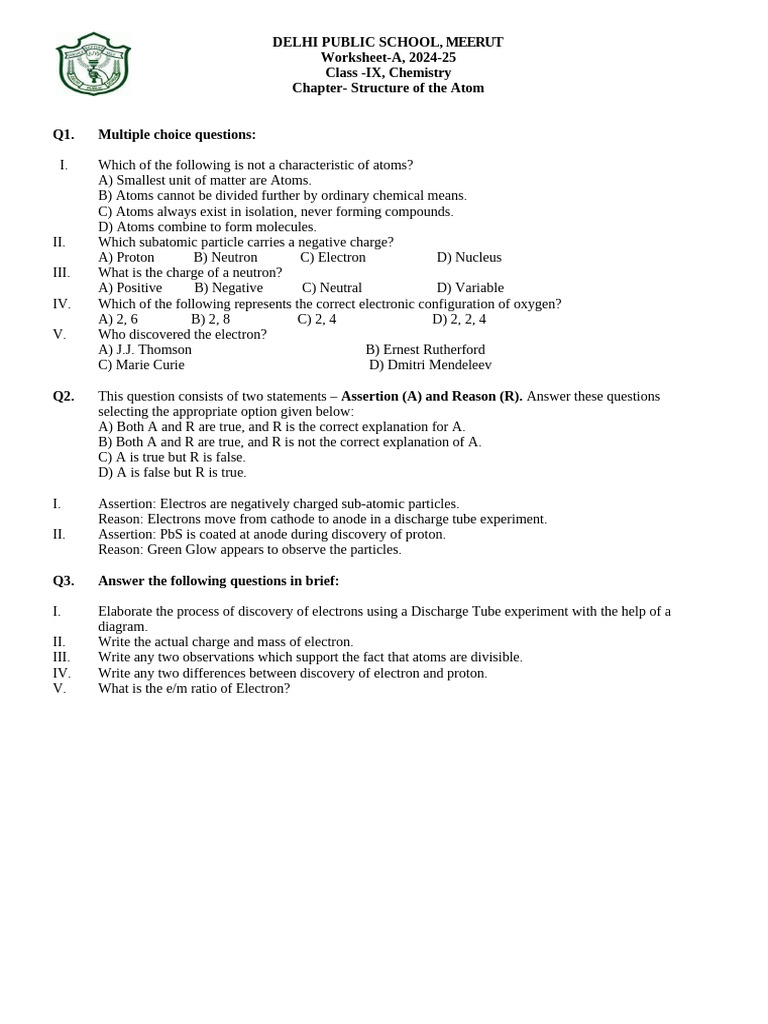 WORKSHEET A NOVEMBER CLASS 9th | PDF