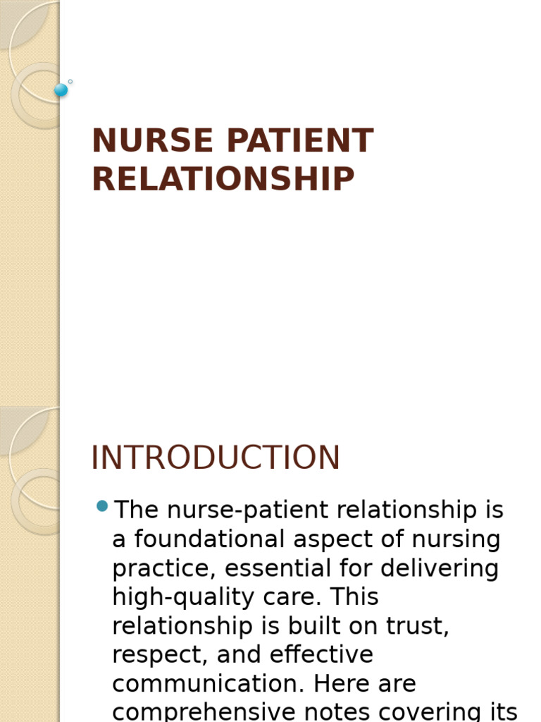 Nurse Patient Relationship | PDF | Nursing | Patient