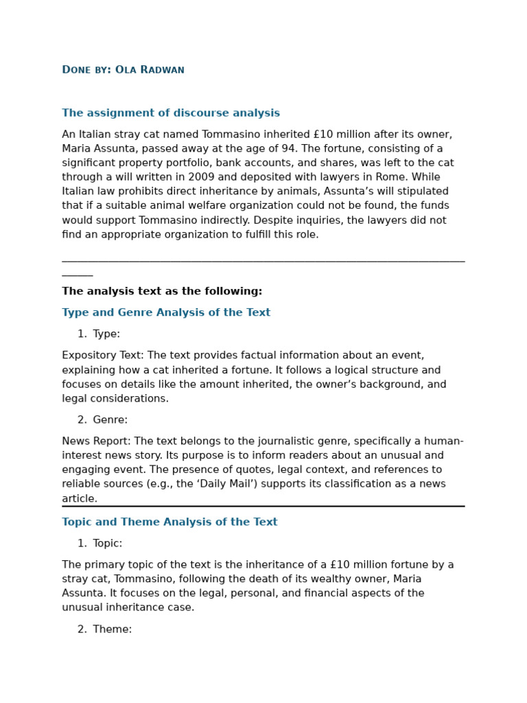 Discourse Analysis Assignment | PDF | Human Communication