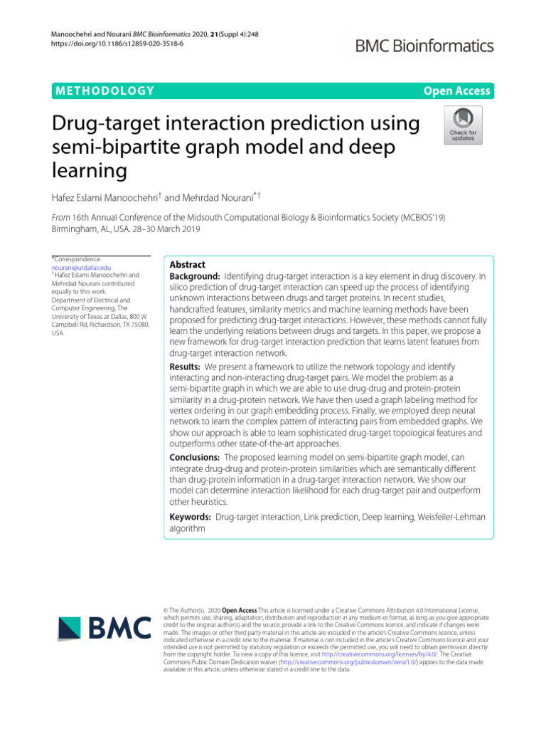 Drug-target interaction prediction using | PDF | Receiver Operating Characteristic | Vertex ...