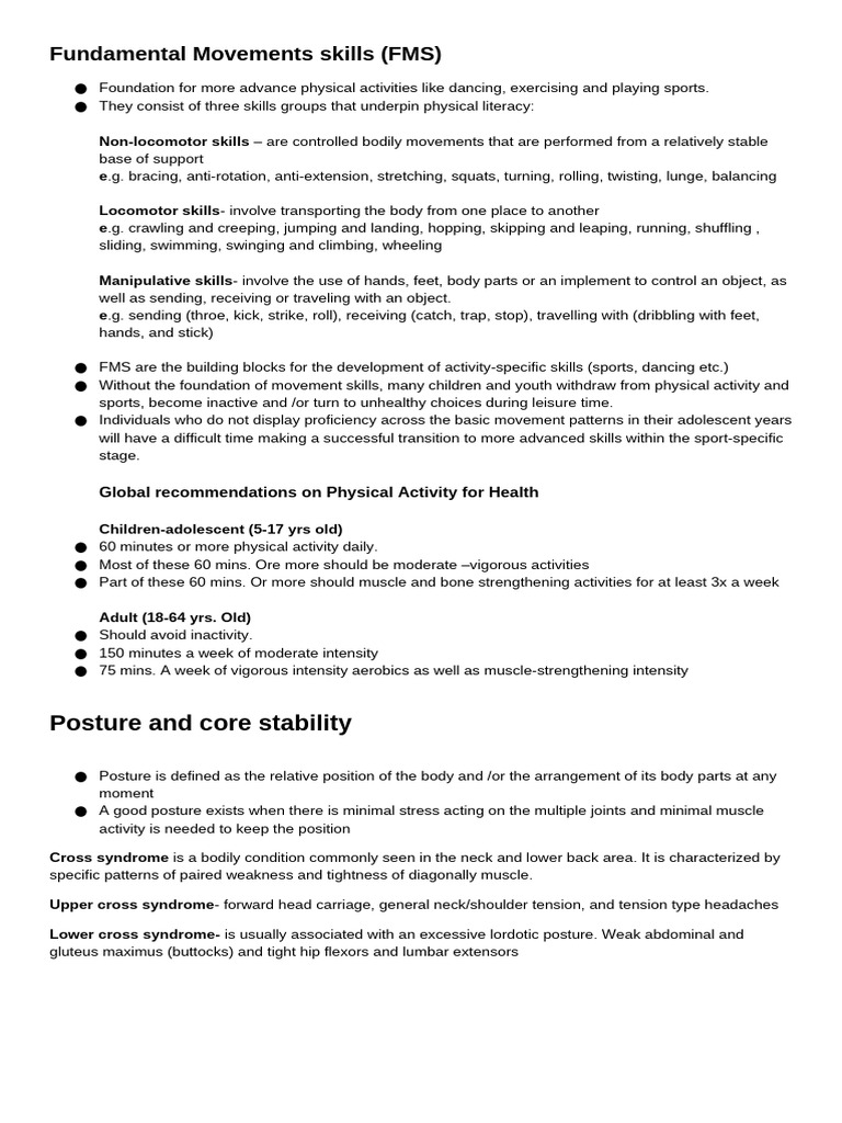 Essential Fundamental Movement Skills | PDF | Anatomical Terms Of ...