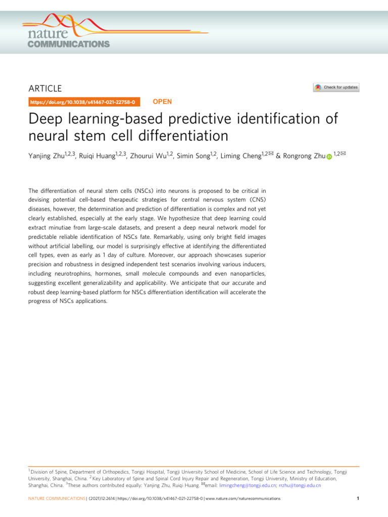 Deep Learning-Based Predictive Identification | PDF | Nervous System | Neuron