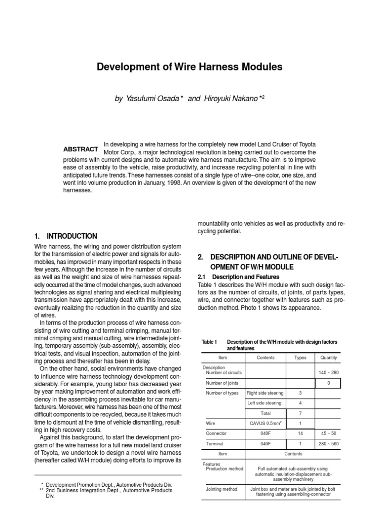 Harness Process Pdf Electrical Connector Automation