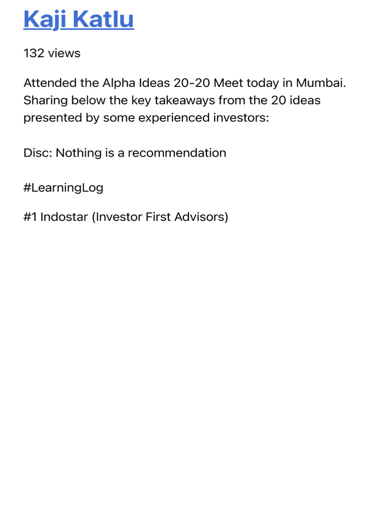 Key Takeaways from Alpha Ideas Meet | PDF