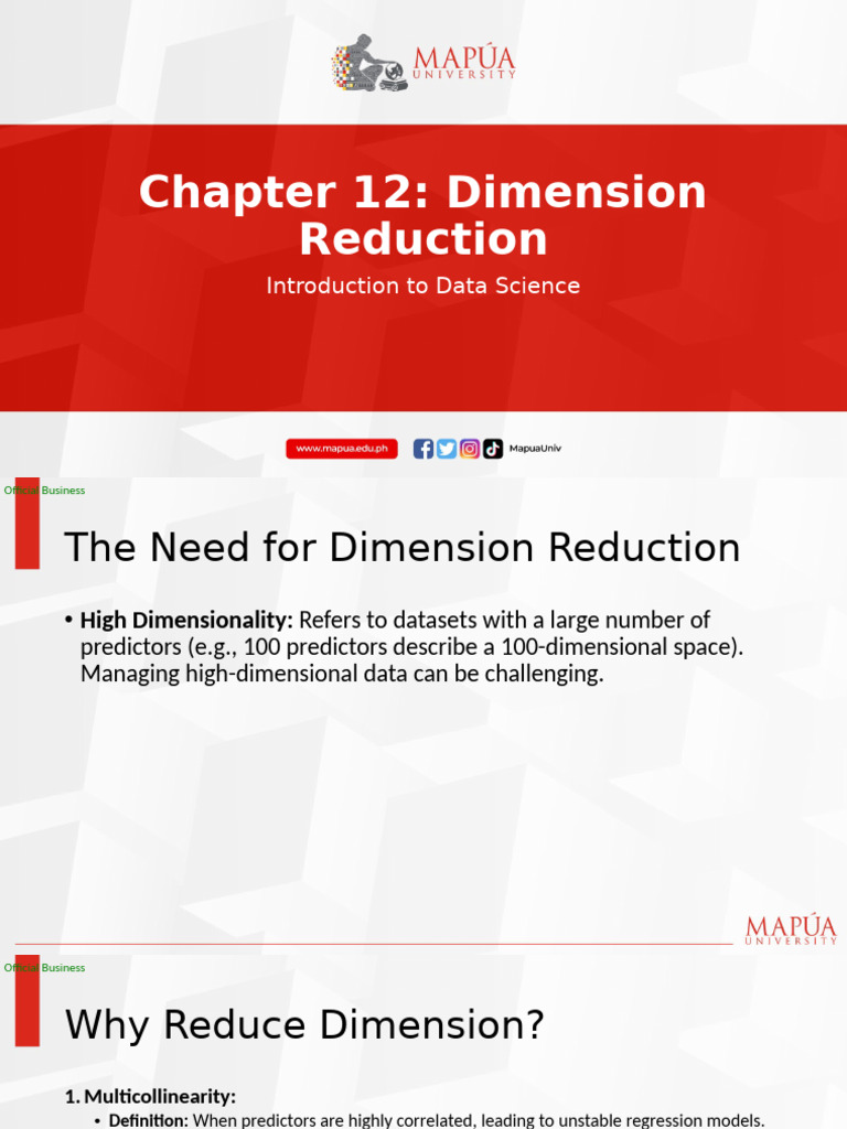 Chapter 12 - Dimension Reduction | PDF | Multicollinearity | Principal ...