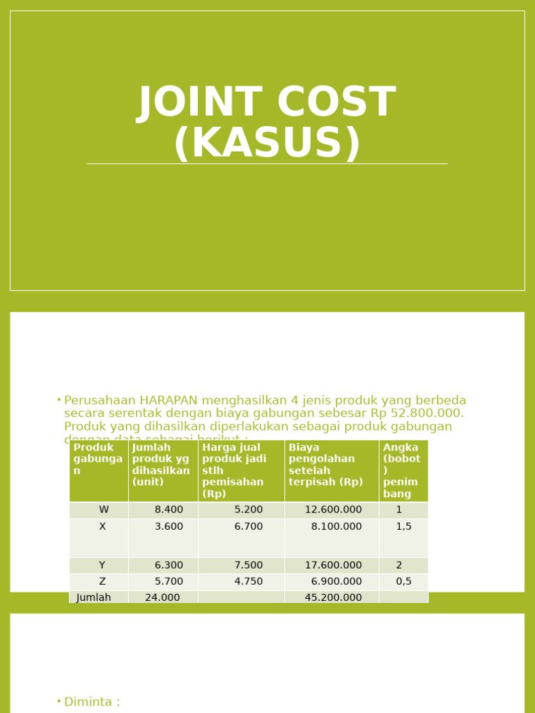 Minggu Ke 12 - Contoh Soal Dan Tugas Joint Cost | PDF