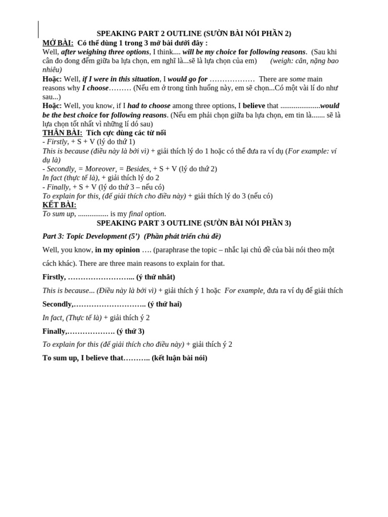 Vstep Speaking Tests (23062022) | PDF