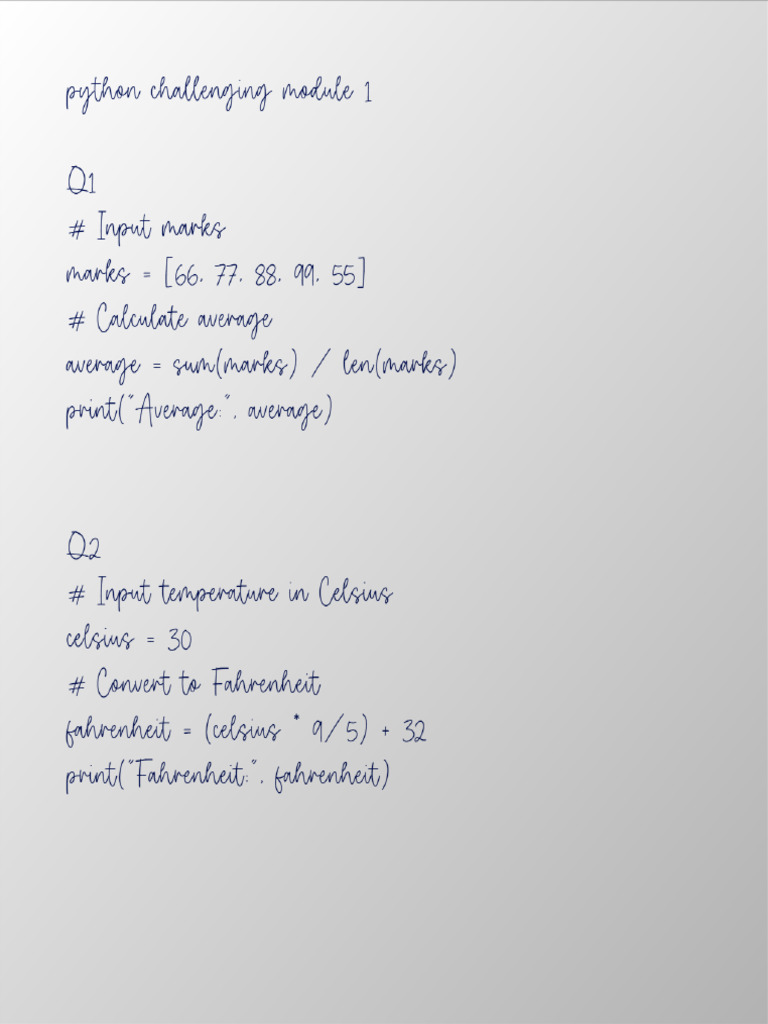 python challenging tasks module 1 | PDF