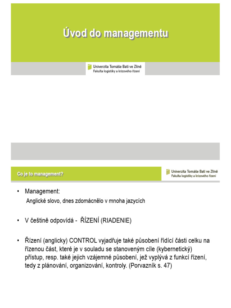 Management - Úvod Do Managementu | PDF