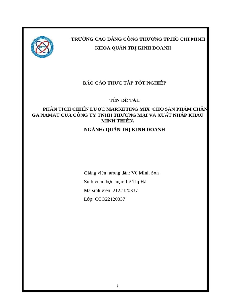 Bao Cao TTTN Le Thi Ha1 | PDF