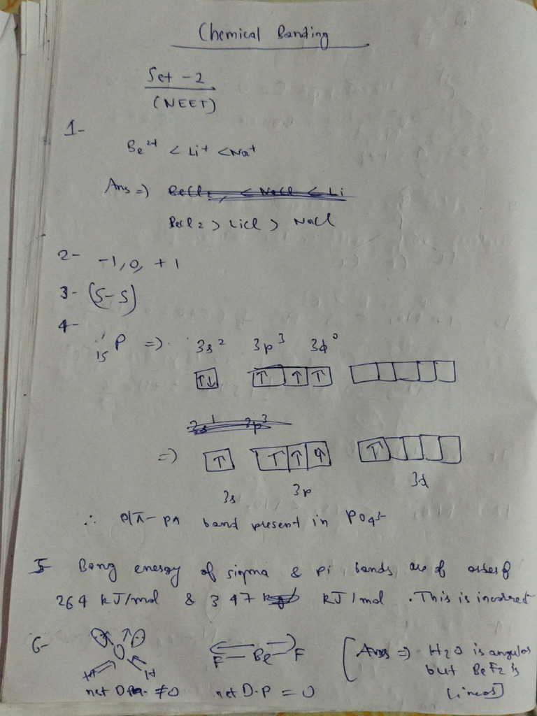 Chemical Bonding All Questions | PDF
