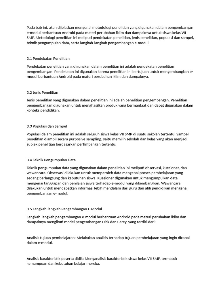 Metodologi Pengembangan E-Modul Android | PDF