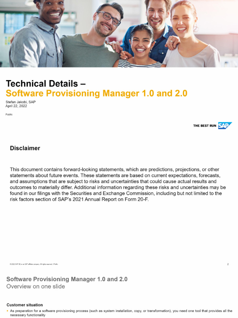 Technical Details - Software Provisioning Manager 1.0 and 2.0 | PDF