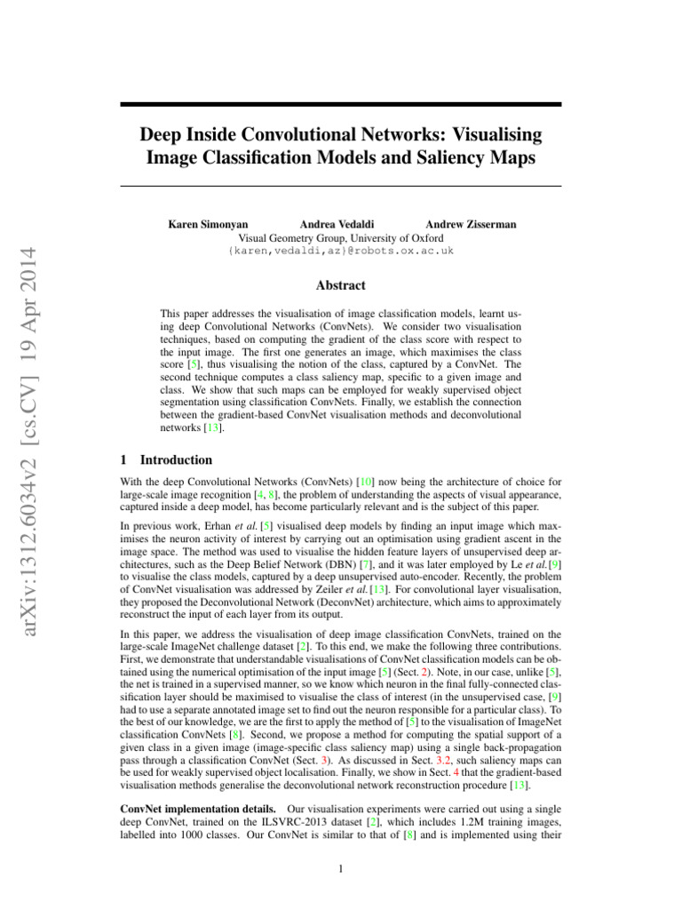 Visualizing ConvNet Models & Saliency | PDF | Image Segmentation | Artificial Intelligence