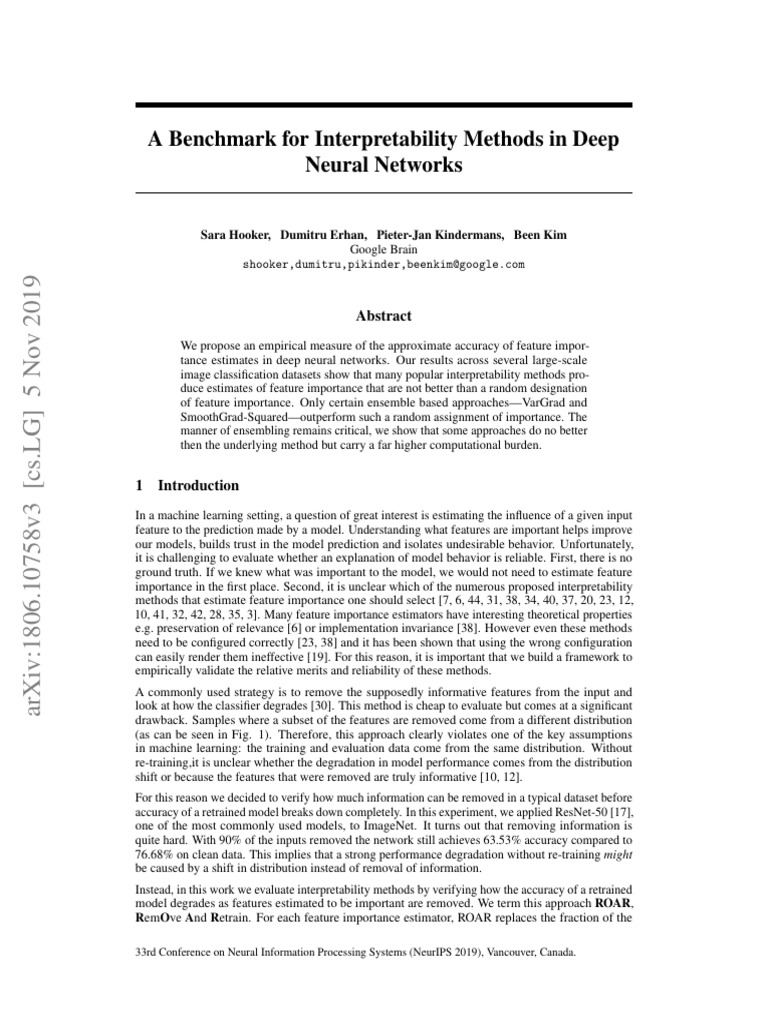 6.a Benchmark For Interpretability Methods in Dnns | PDF | Artificial Intelligence ...